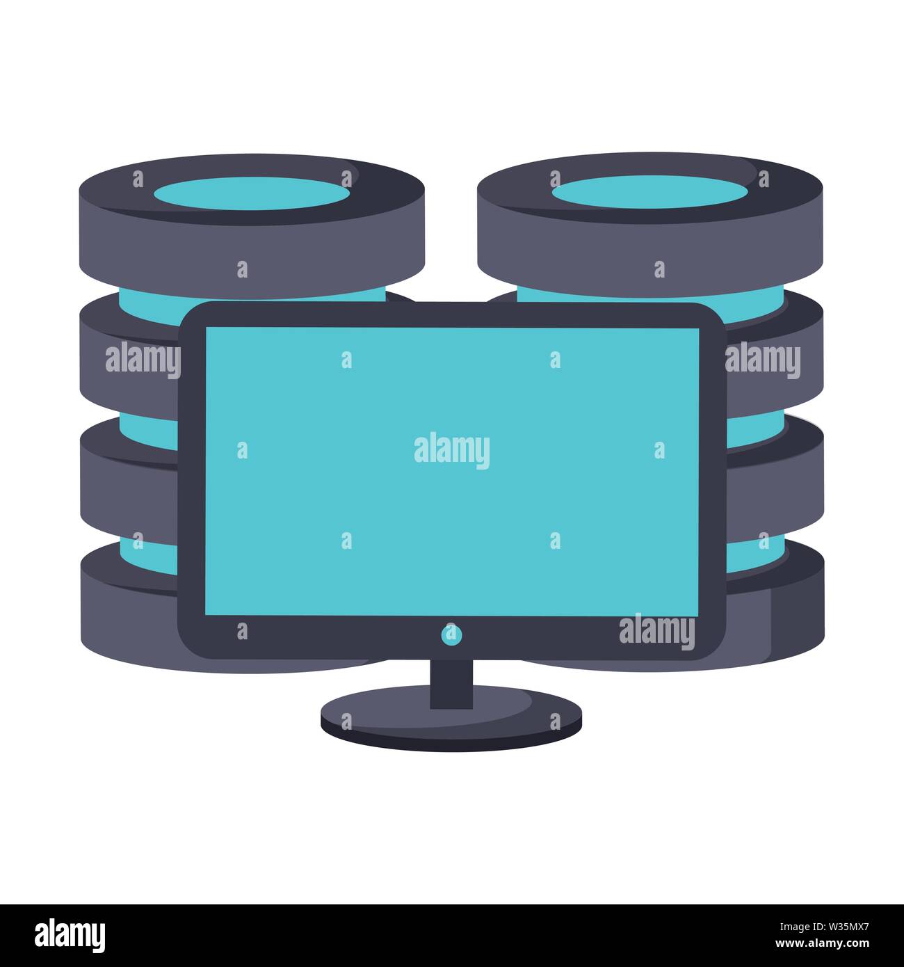 computer screen technology hardware cartoon Stock Vector Image & Art ...