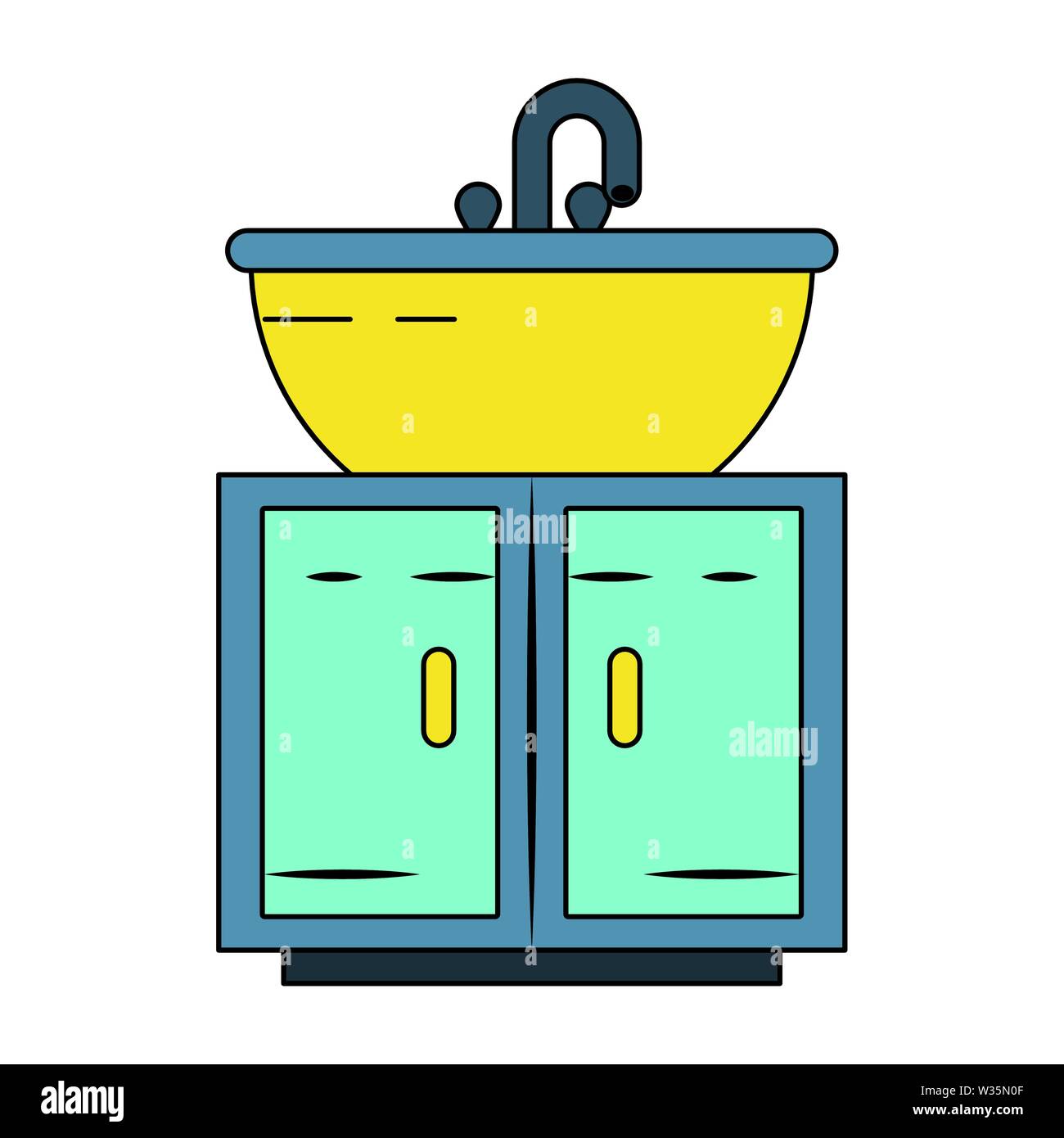 bathroom furniture water faucet cartoon Stock Vector Image & Art - Alamy