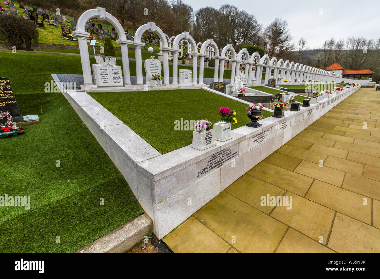 Aberfan, Wales – Disaster Memorial Garden, wide angle, on February 17 ...
