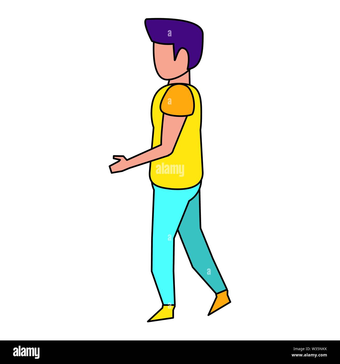 young casual man body cartoon Stock Vector Image & Art - Alamy