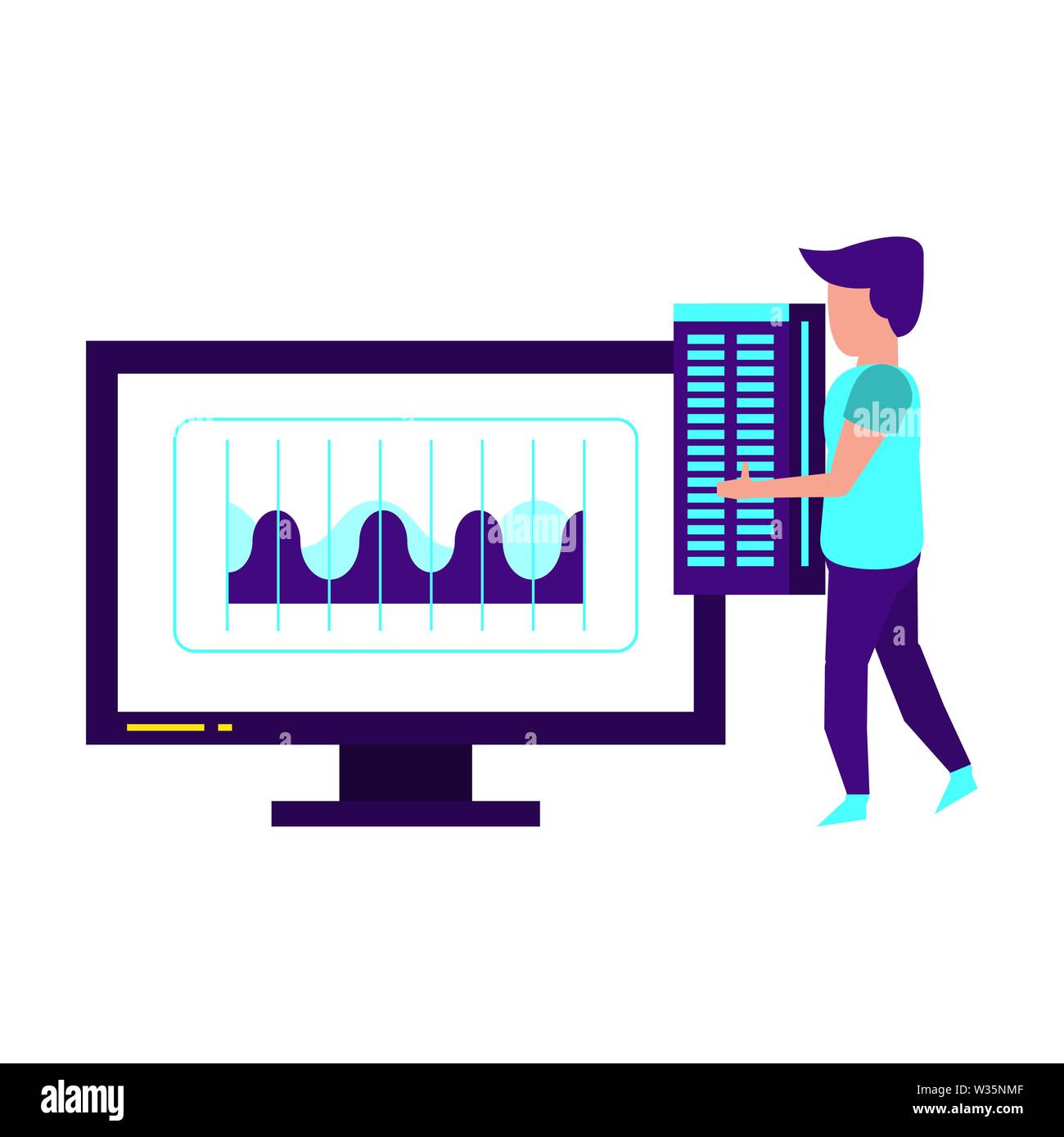 computer screen technology hardware cartoon Stock Vector Image & Art ...