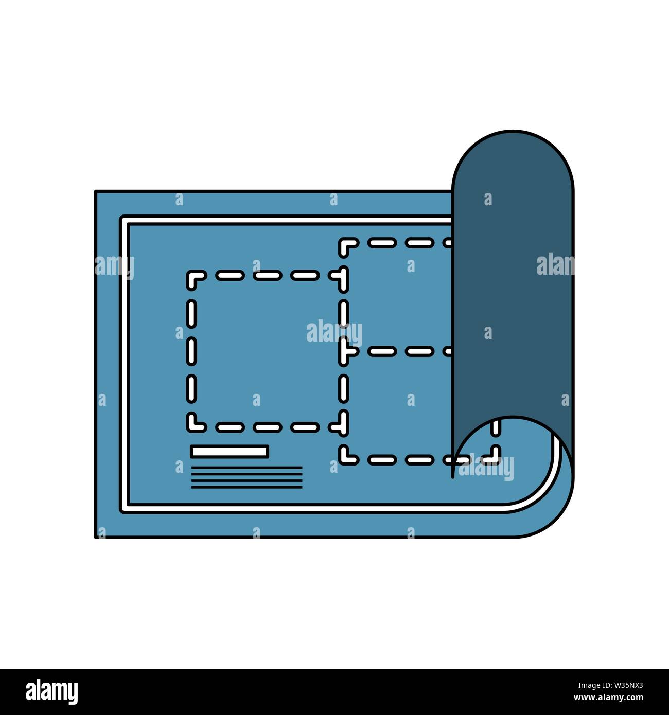 construction architectural project plan cartoon Stock Vector Image ...
