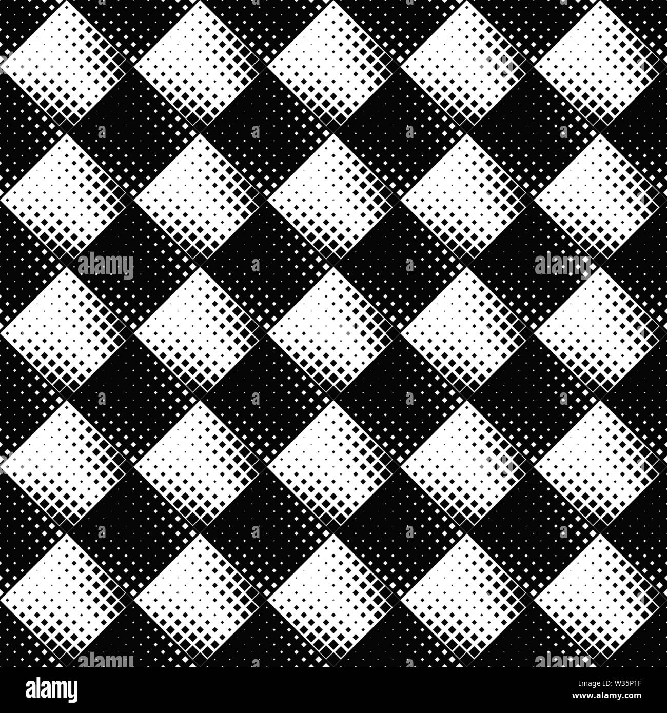Seamless Monochrome Square Pattern Background Black And White