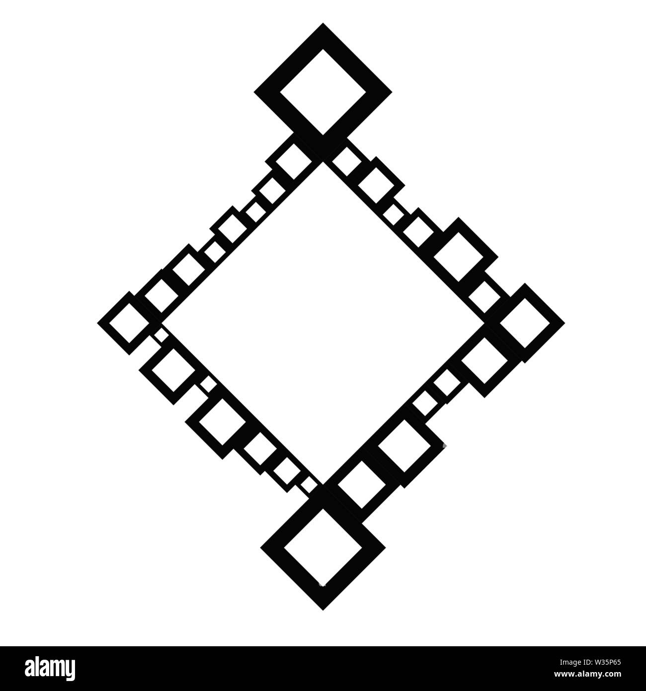 Minimal modern abstract square frame background template - black and ...