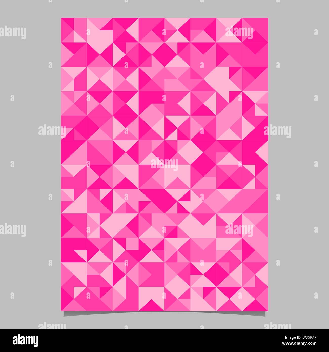 Seamless triangle poster template - abstract pink vector brochure ...