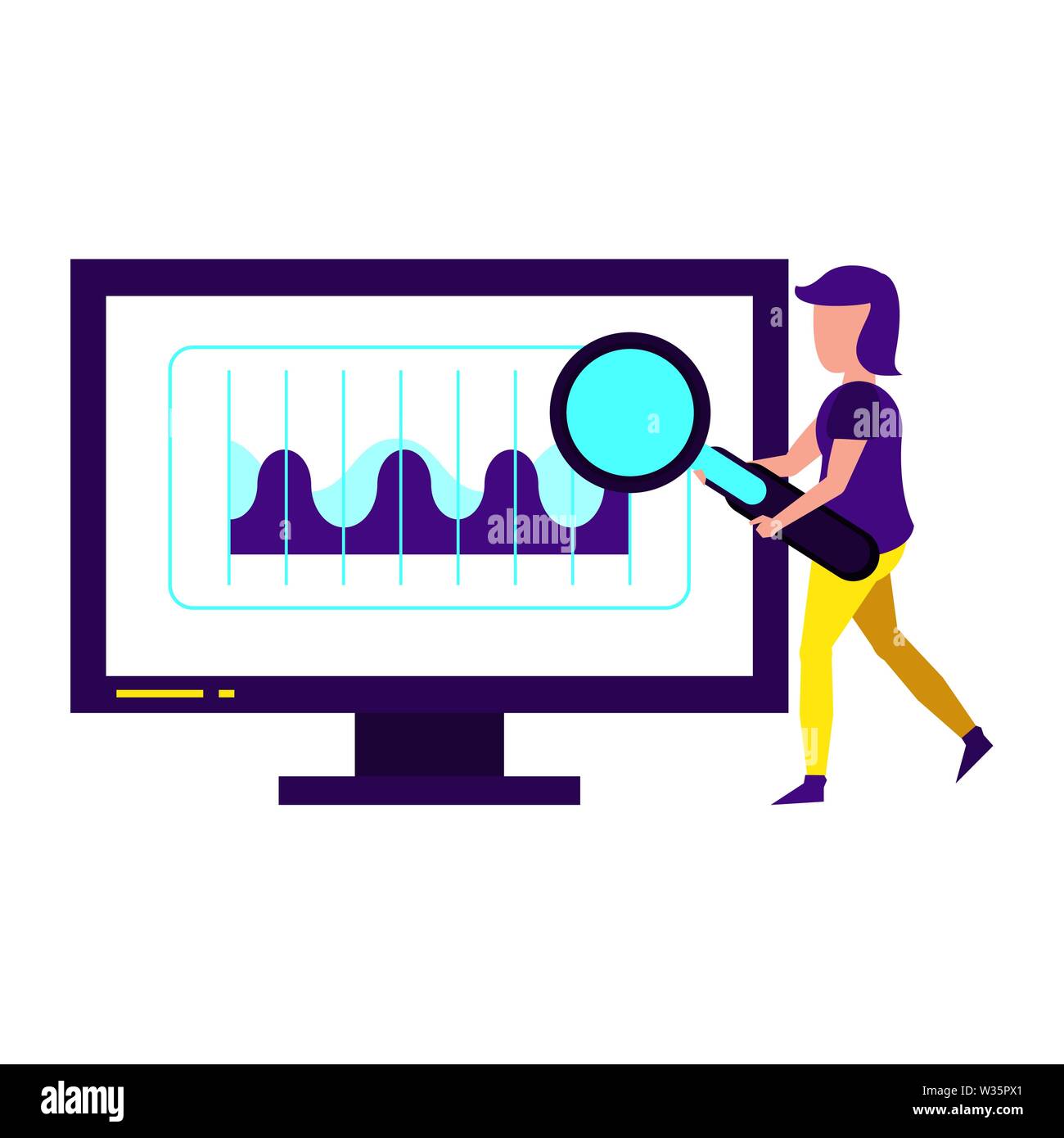 computer screen technology hardware cartoon Stock Vector Image & Art ...