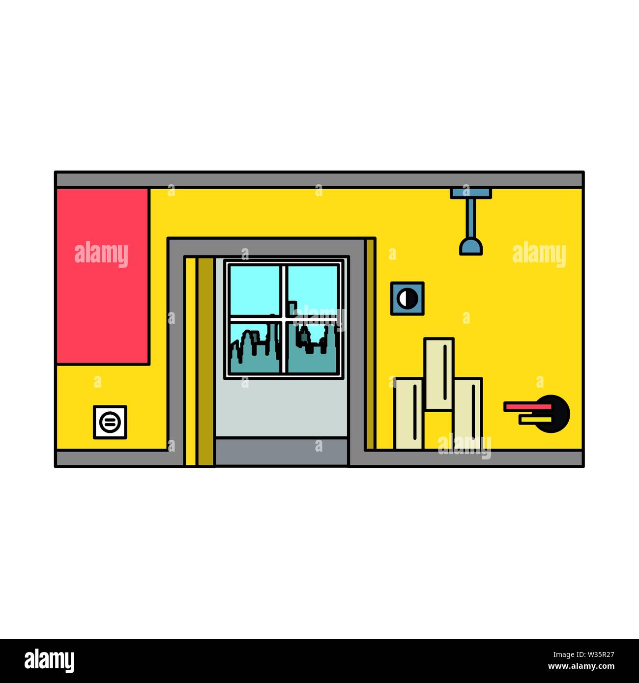 empty interior room scene cartoon Stock Vector Image & Art - Alamy