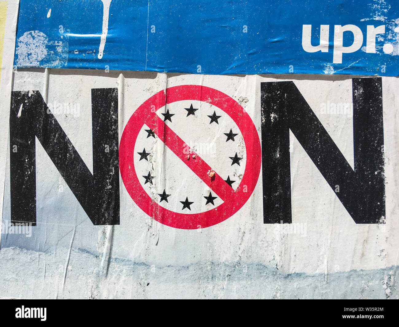Anti-European Union political poster, , Lyon, France Stock Photo - Alamy