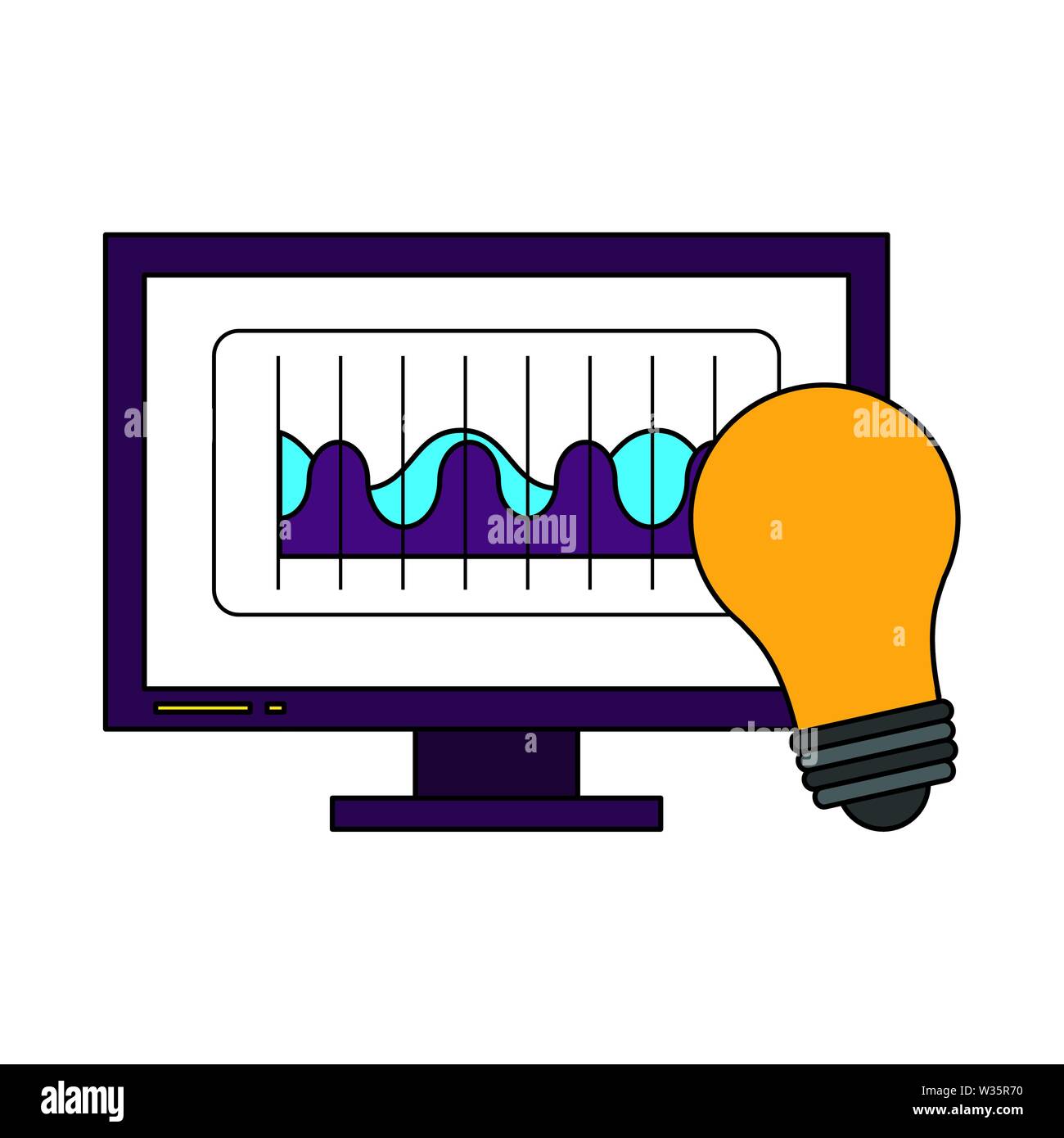 computer screen technology hardware cartoon Stock Vector Image & Art ...