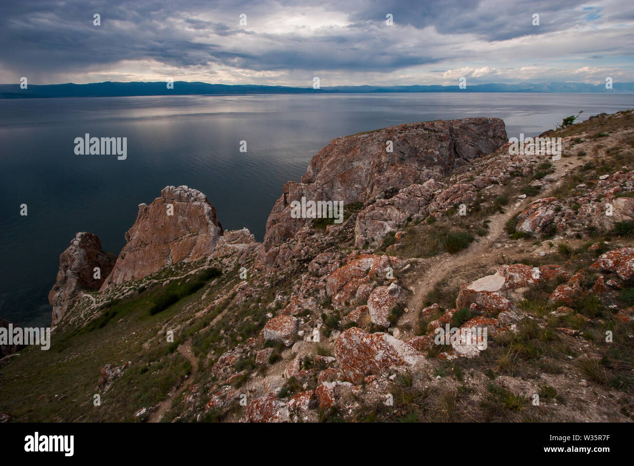 Three Brothers Rocks on Olkhon Island on Lake Baikal. Huge stones on ...