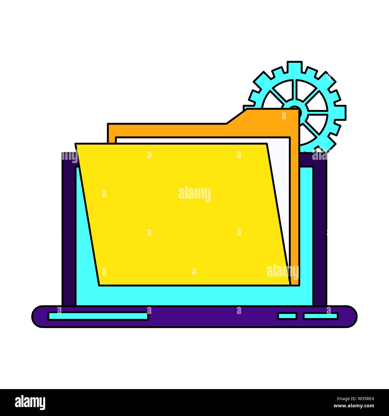 laptop mobile technology hardware cartoon Stock Vector Image & Art - Alamy