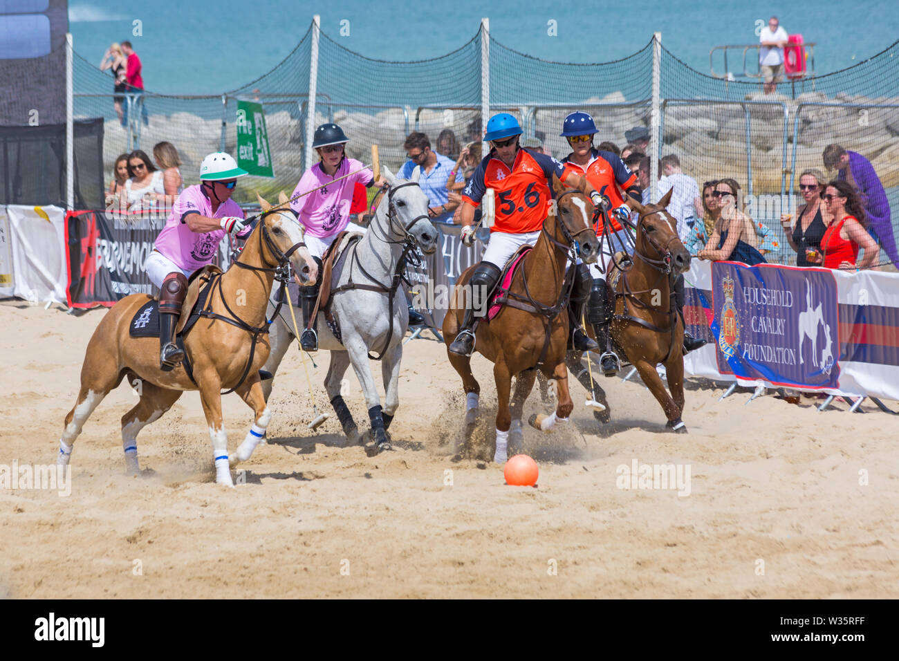 British beach polo championships sandbanks poole hi-res stock ...