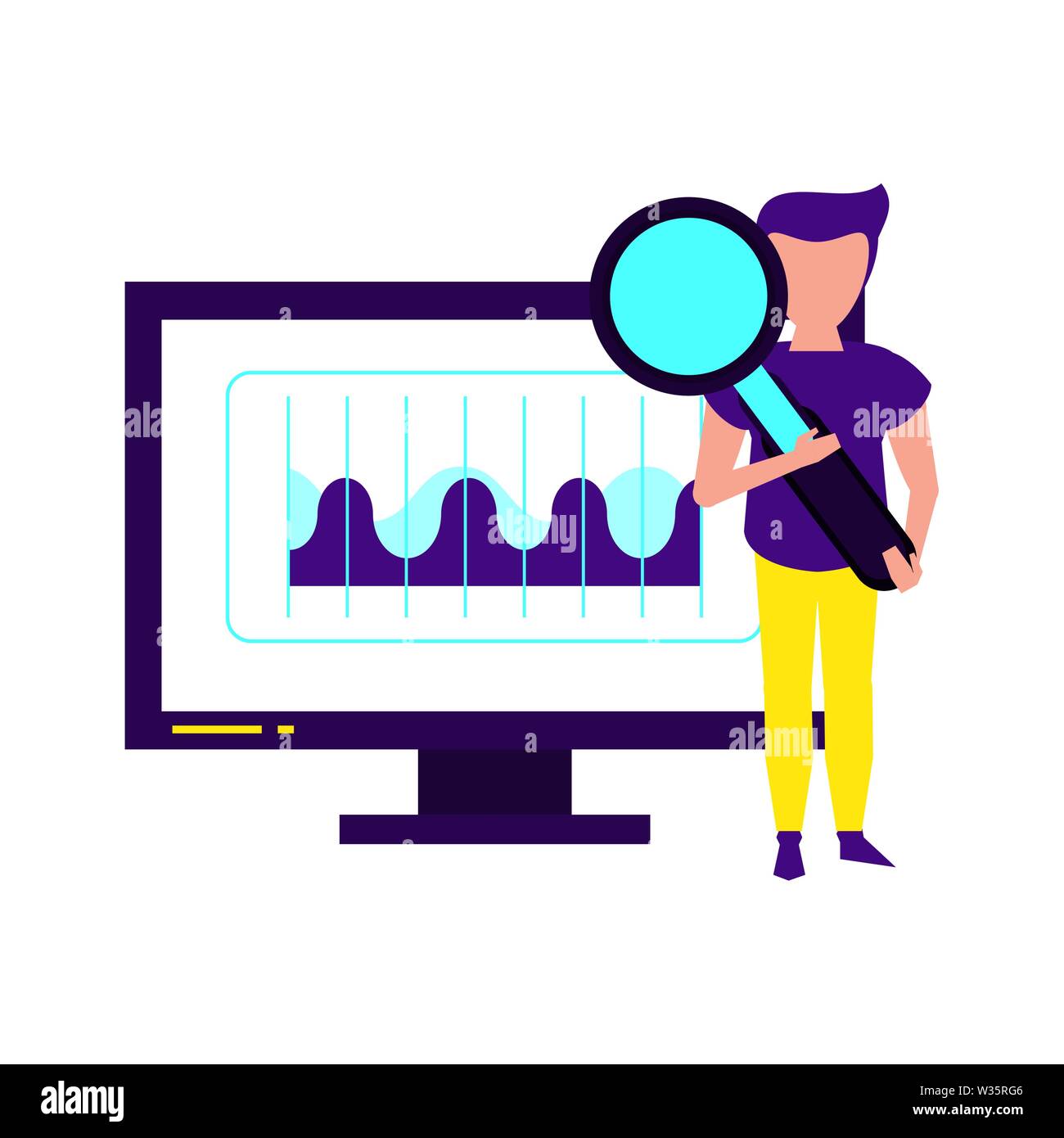 computer screen technology hardware cartoon Stock Vector Image & Art ...