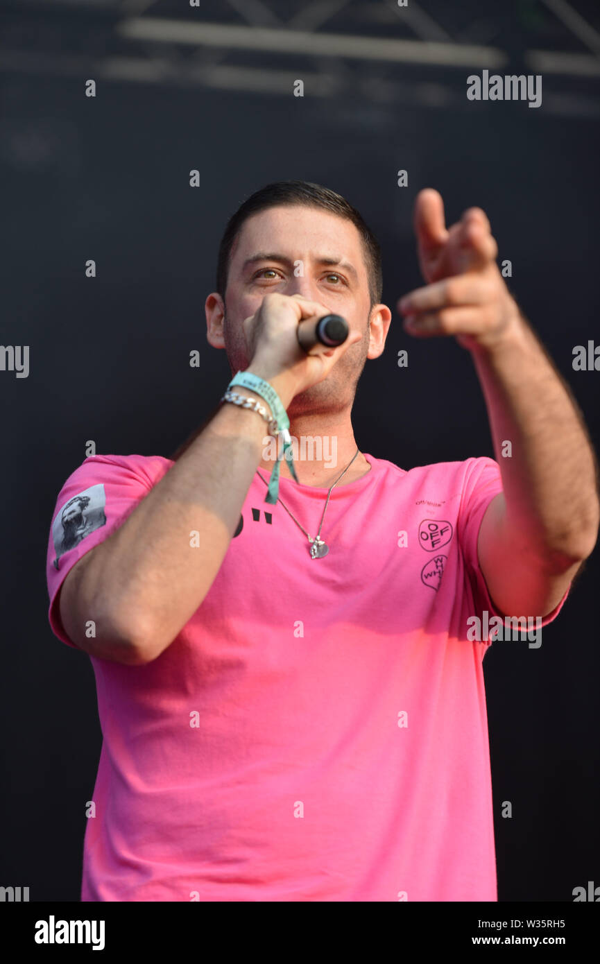 Glasgow, UK. 12 July 2019. Example (AKA Elliot John Gleave) performing ...