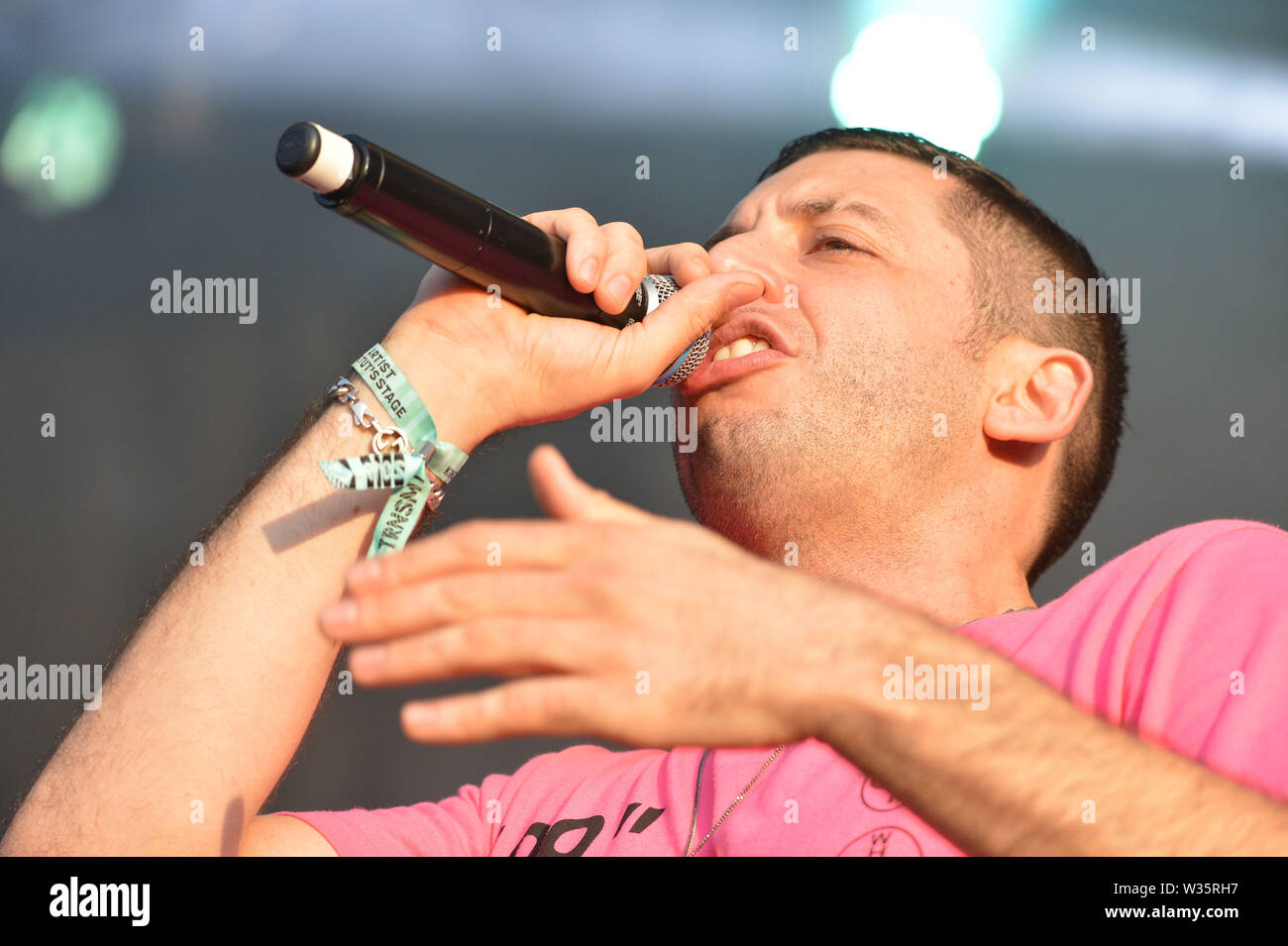 Glasgow, UK. 12 July 2019. Example (AKA Elliot John Gleave) performing ...