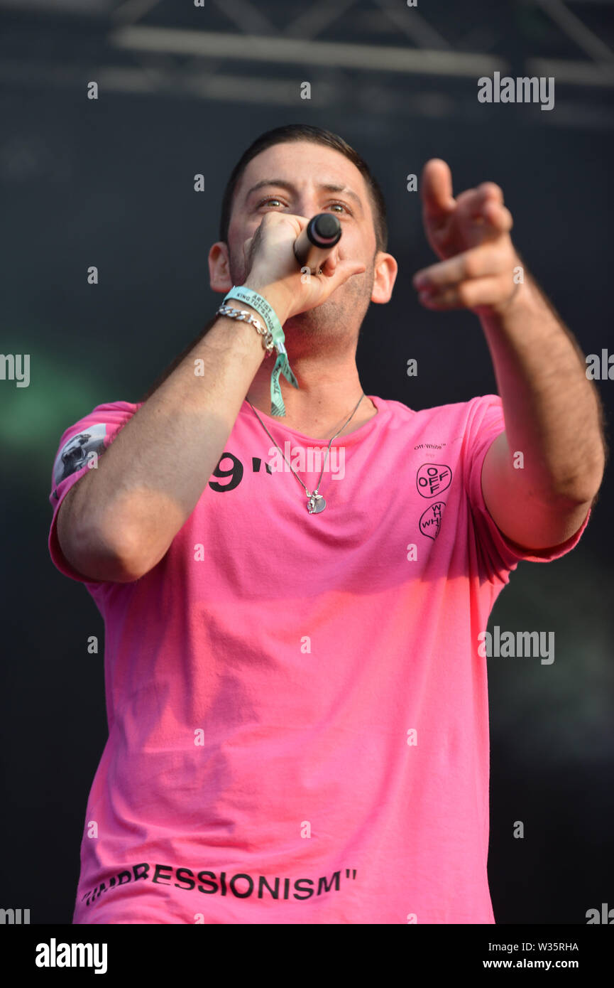 Glasgow, UK. 12 July 2019. Example (AKA Elliot John Gleave) performing ...
