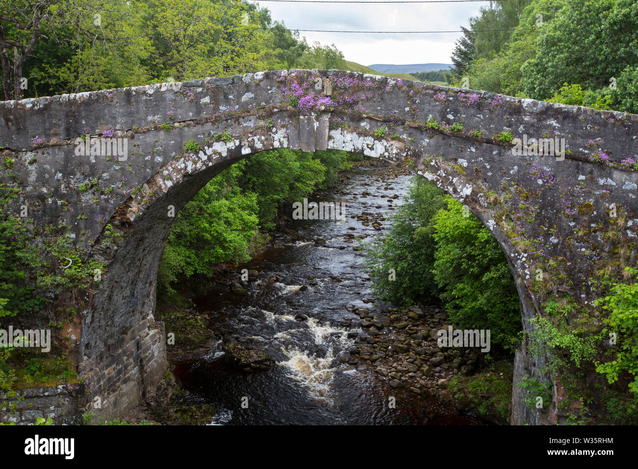 An ancient Wade Bridge over the River Fechlin at Whitebridge near Fort ...