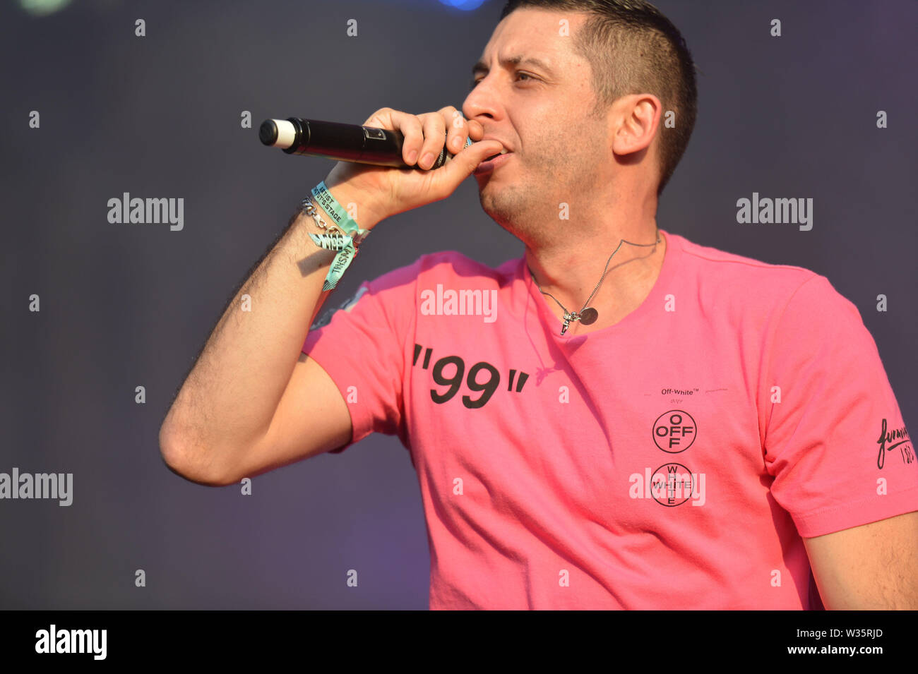 Glasgow, UK. 12 July 2019. Example (AKA Elliot John Gleave) performing ...