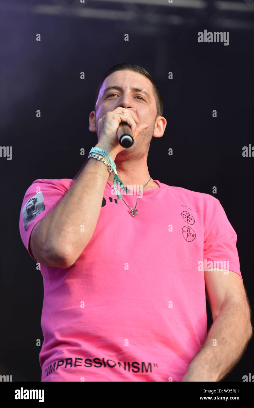 Glasgow, UK. 12 July 2019. Example (AKA Elliot John Gleave) performing ...