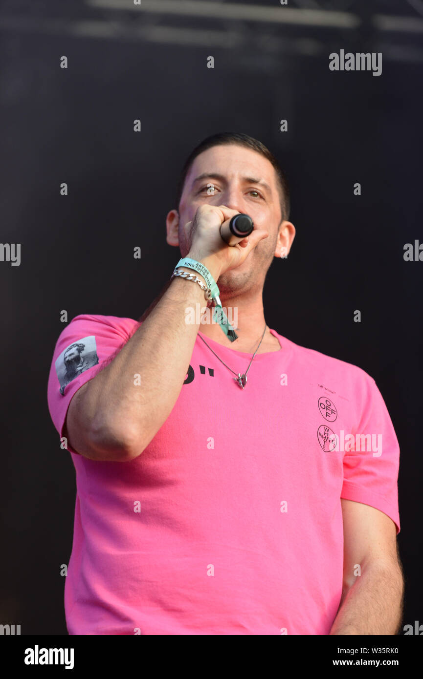Glasgow, UK. 12 July 2019. Example (AKA Elliot John Gleave) performing ...