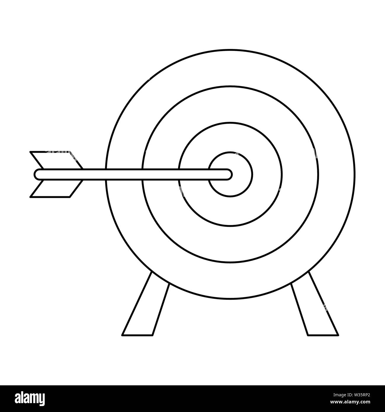 shooting target objetive goal cartoon in black and white Stock Vector ...