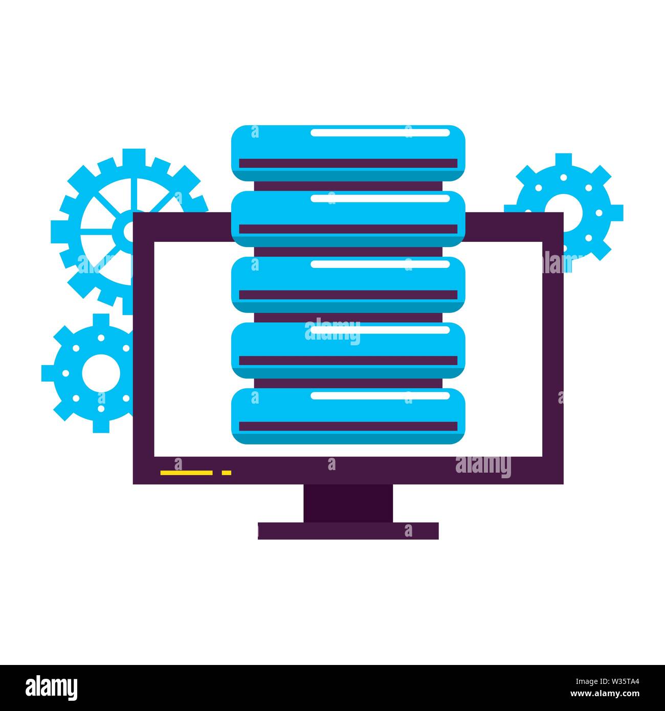 computer screen technology hardware cartoon Stock Vector Image & Art ...