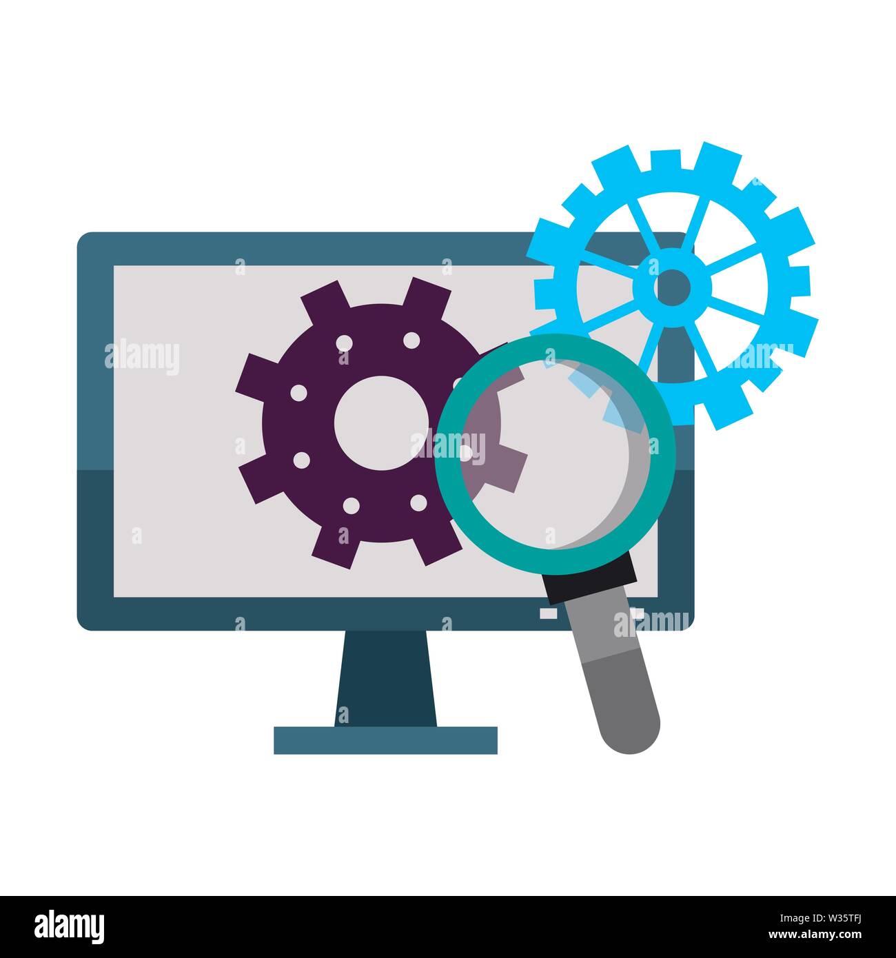 computer screen technology hardware cartoon Stock Vector Image & Art ...