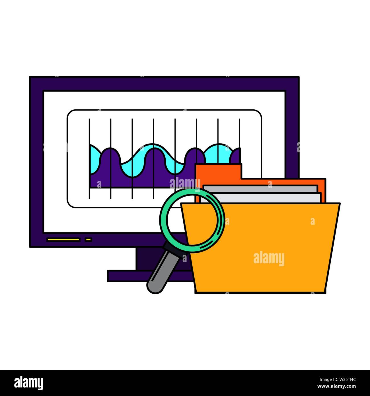 computer screen technology hardware cartoon Stock Vector Image & Art ...