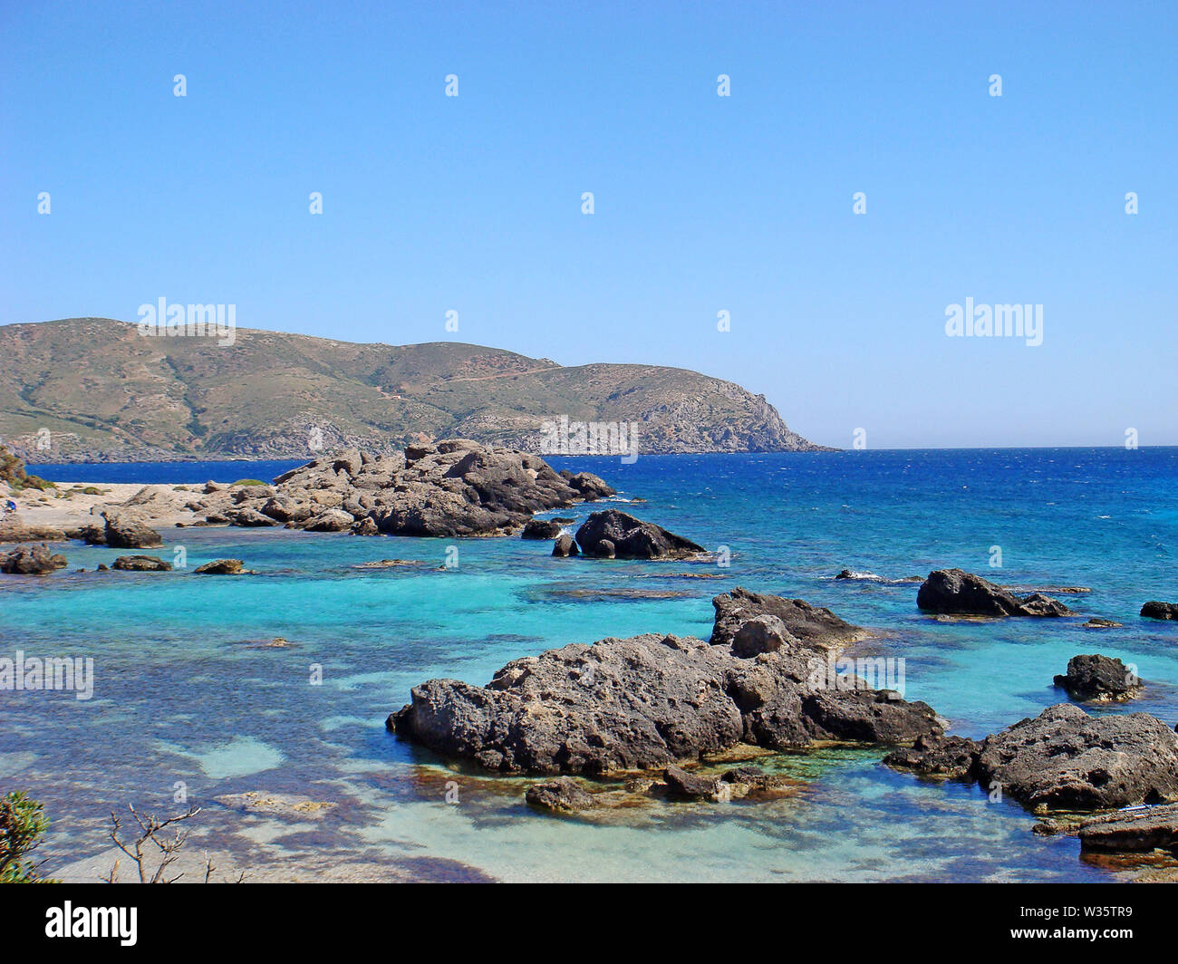 Blue Greek beach Kedrodasos Kreta island background wallpaper fine art ...