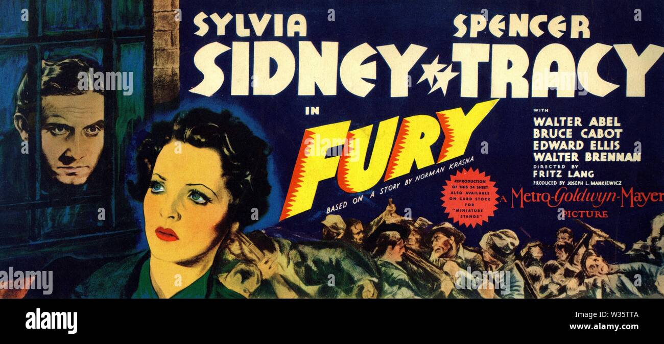 Sylvia SIDNEY Spencer TRACY FURY 1936 director Fritz LANG Metro Goldwyn Mayer Stock Photo - Alamy