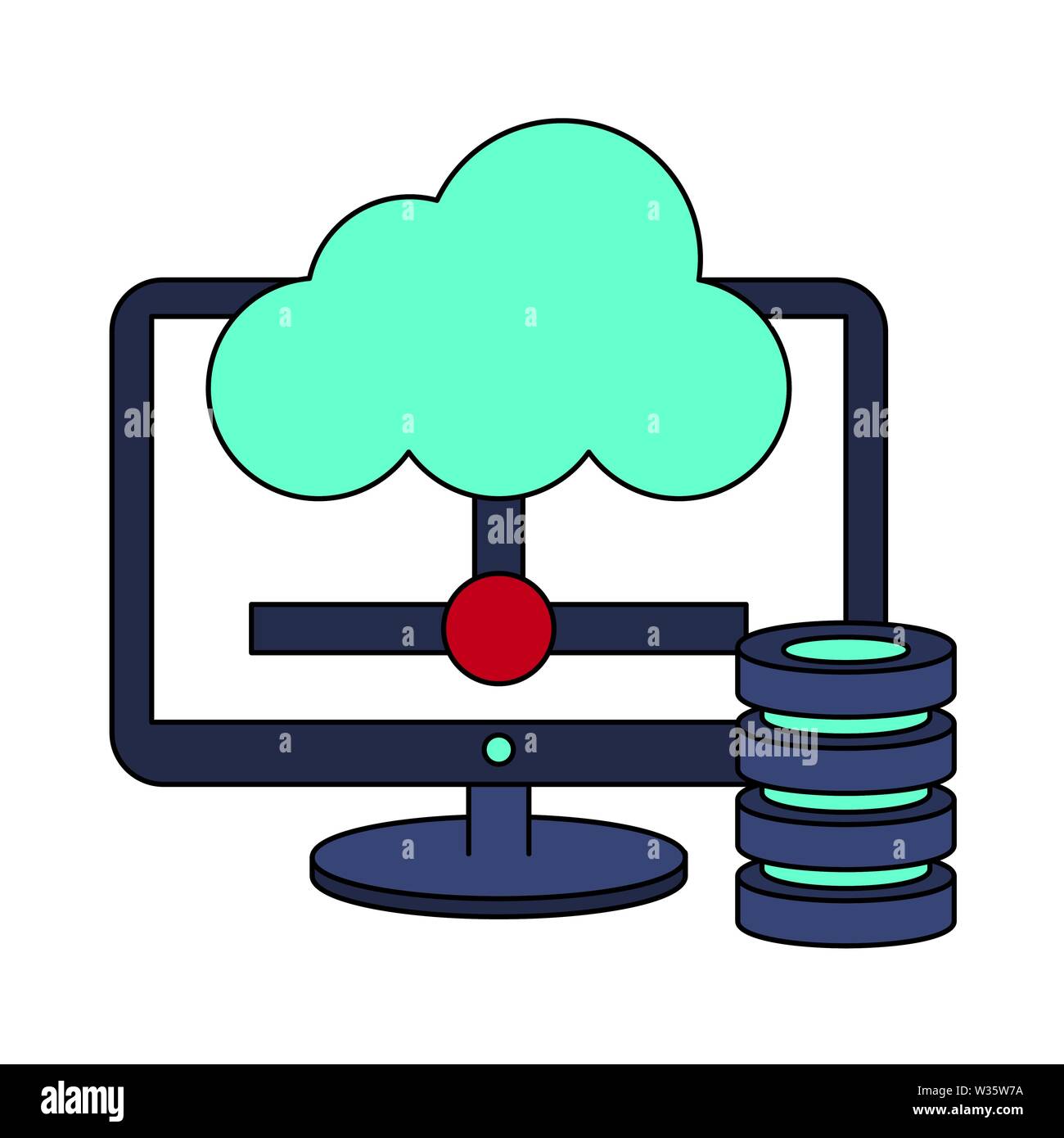 computer screen technology hardware cartoon Stock Vector Image & Art ...