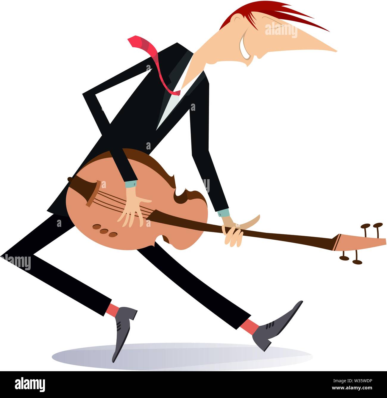 Cartoon man playing electric guitar hi-res stock photography and images ...