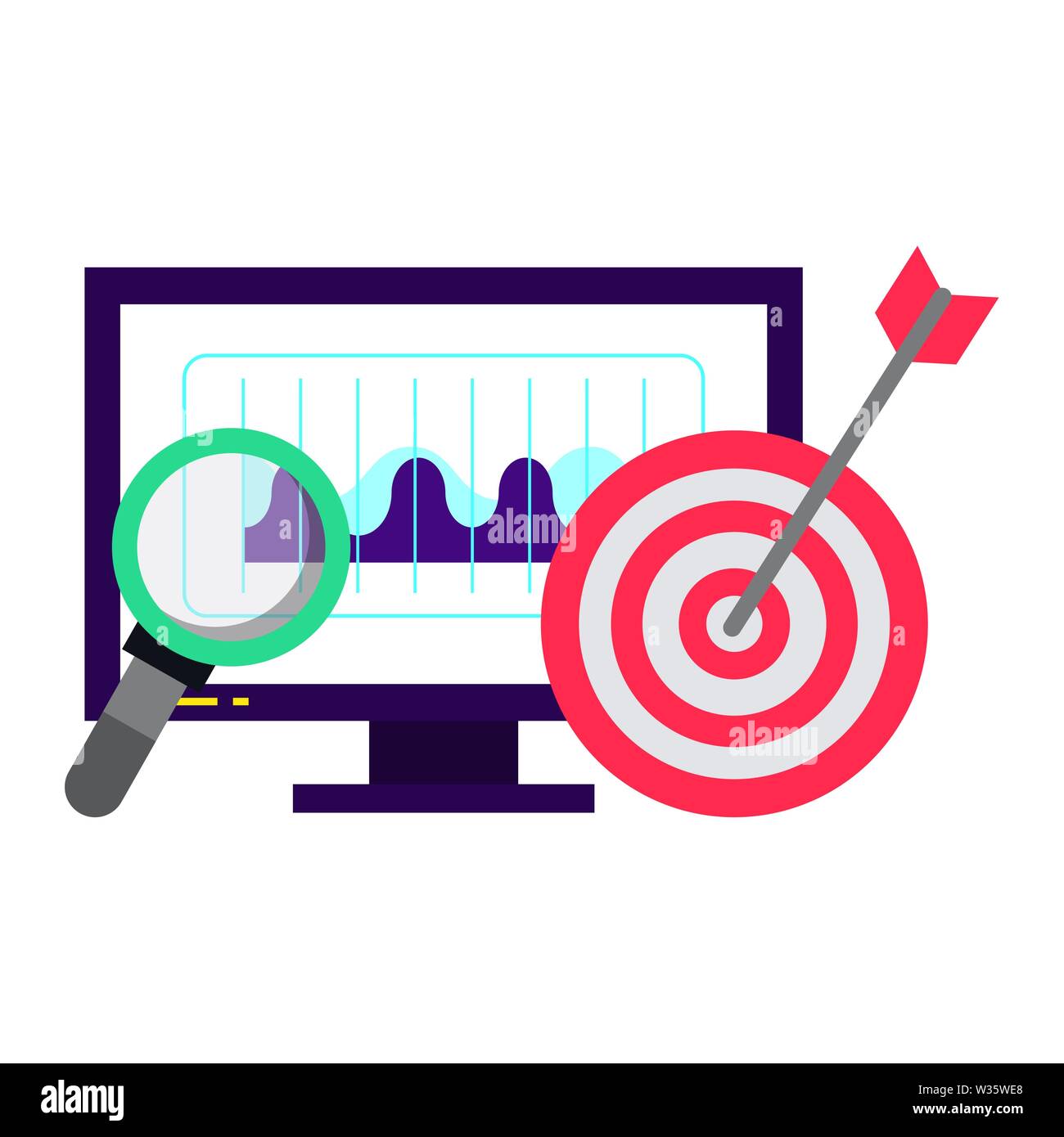 computer screen technology hardware cartoon Stock Vector Image & Art ...