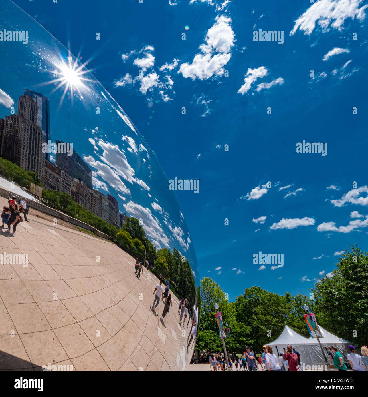 Millennium Park in Chicago with famous Cloud Gate - CHICAGO, USA - JUNE ...