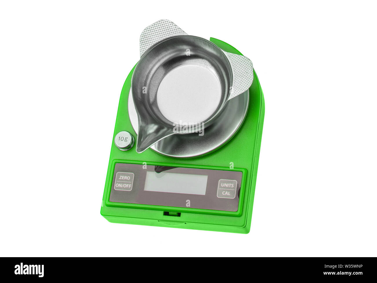 portable green electronic scales isolated on white background Stock ...