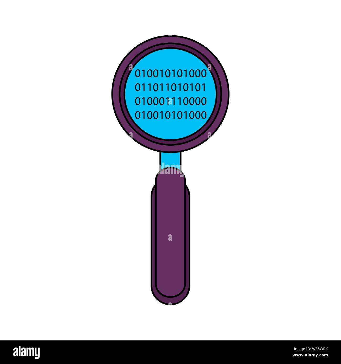 magnifying glass checking system cartoon Stock Vector Image & Art - Alamy
