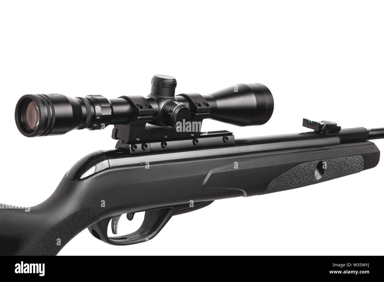 Air rifle with a telescopic sight isolate on a white background ...