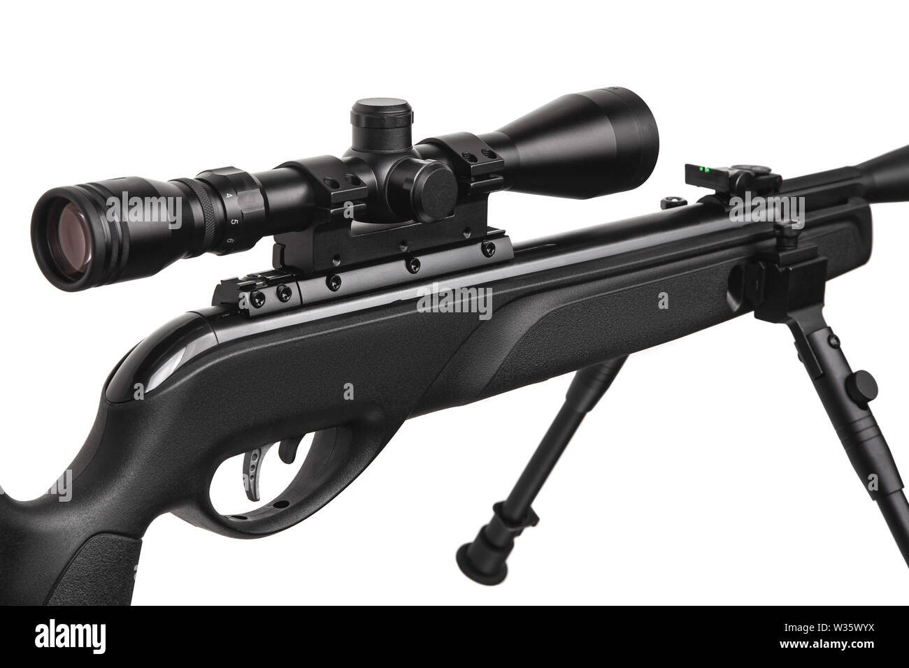 Air rifle with a telescopic sight isolate on a white background ...