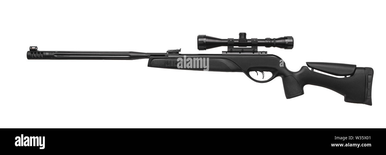 Air rifle with a telescopic sight isolate on a white background ...