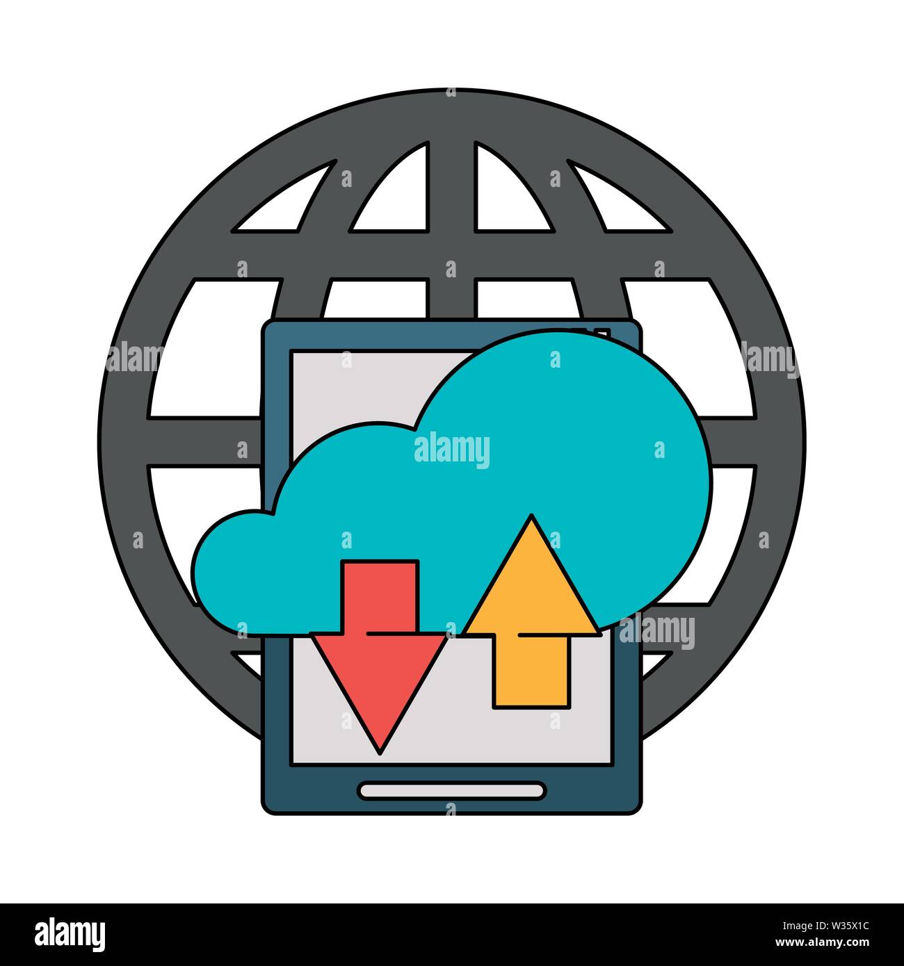 tablet mobile technology hardware cartoon Stock Vector Image & Art - Alamy