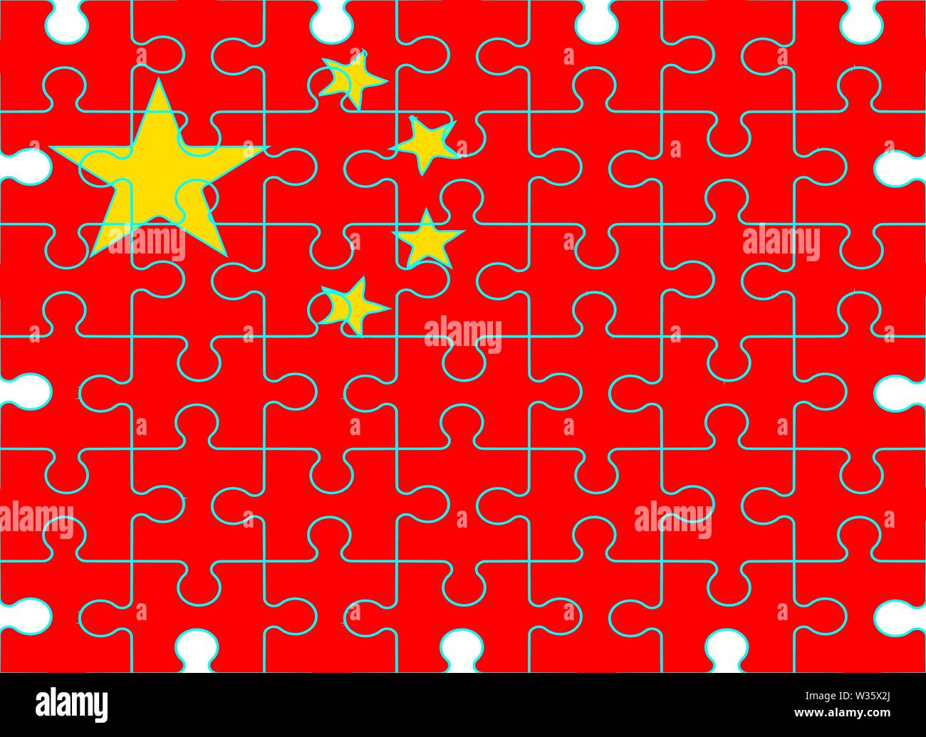 Chinese flag puzzle on white background Stock Vector Image & Art - Alamy