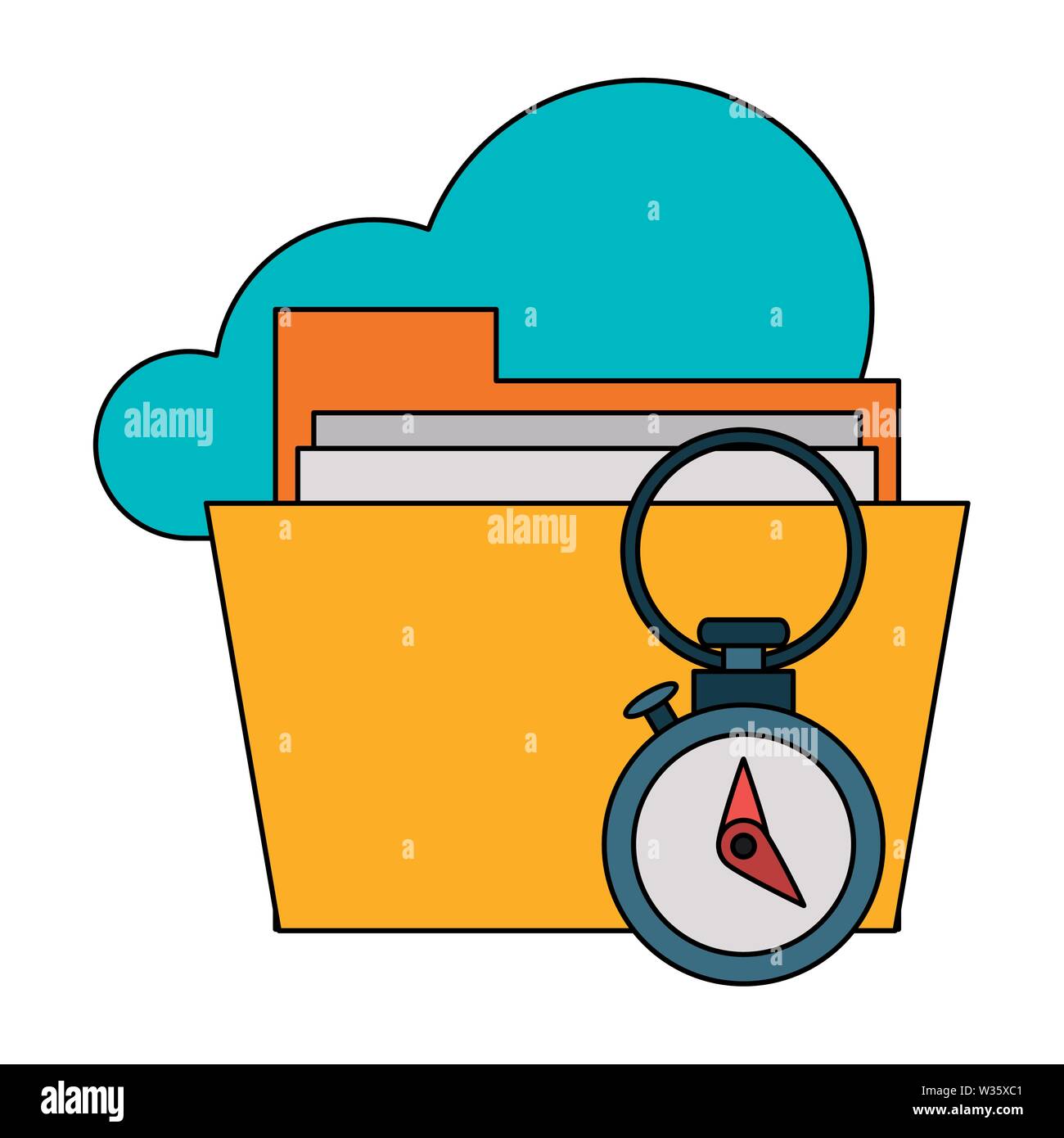 documents files system archives cartoon Stock Vector Image & Art - Alamy