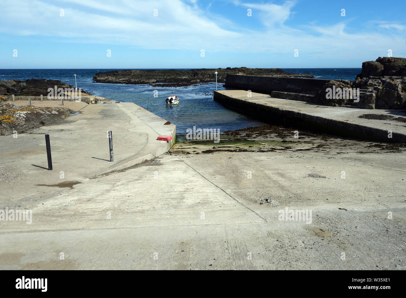 A Small Boat Tied up in Dunseverick Harbour on the Giant's Causeway ...