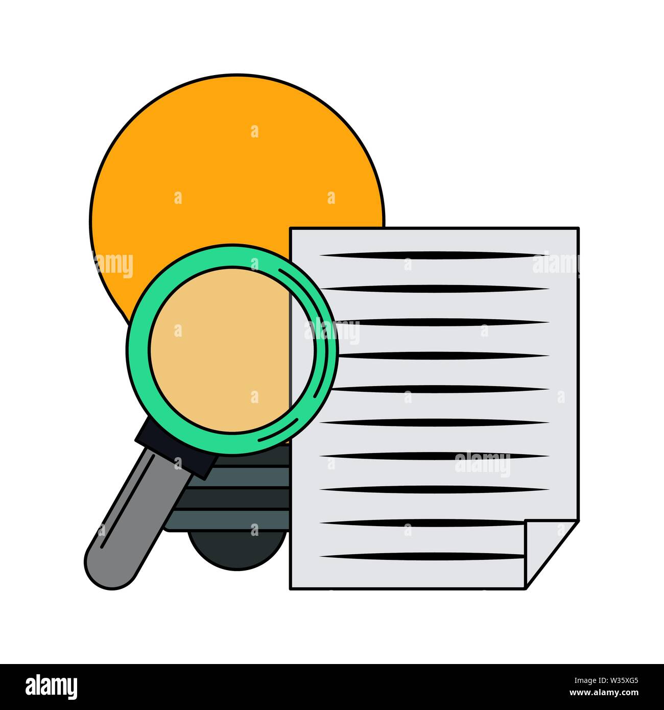 magnifying glass checking system cartoon Stock Vector Image & Art - Alamy