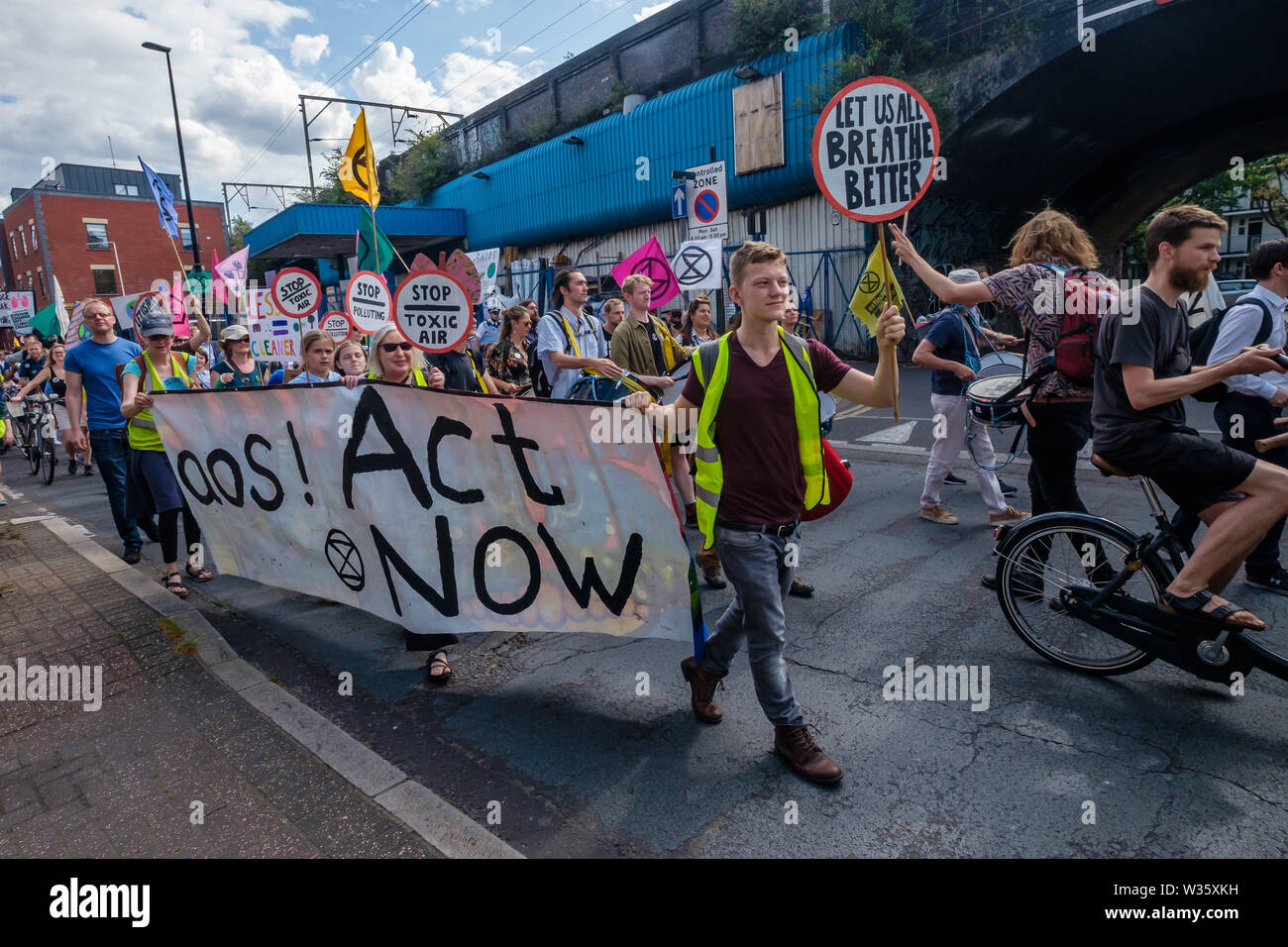 London, UK. 12th July 2019. Extinction Rebellion East London march from ...