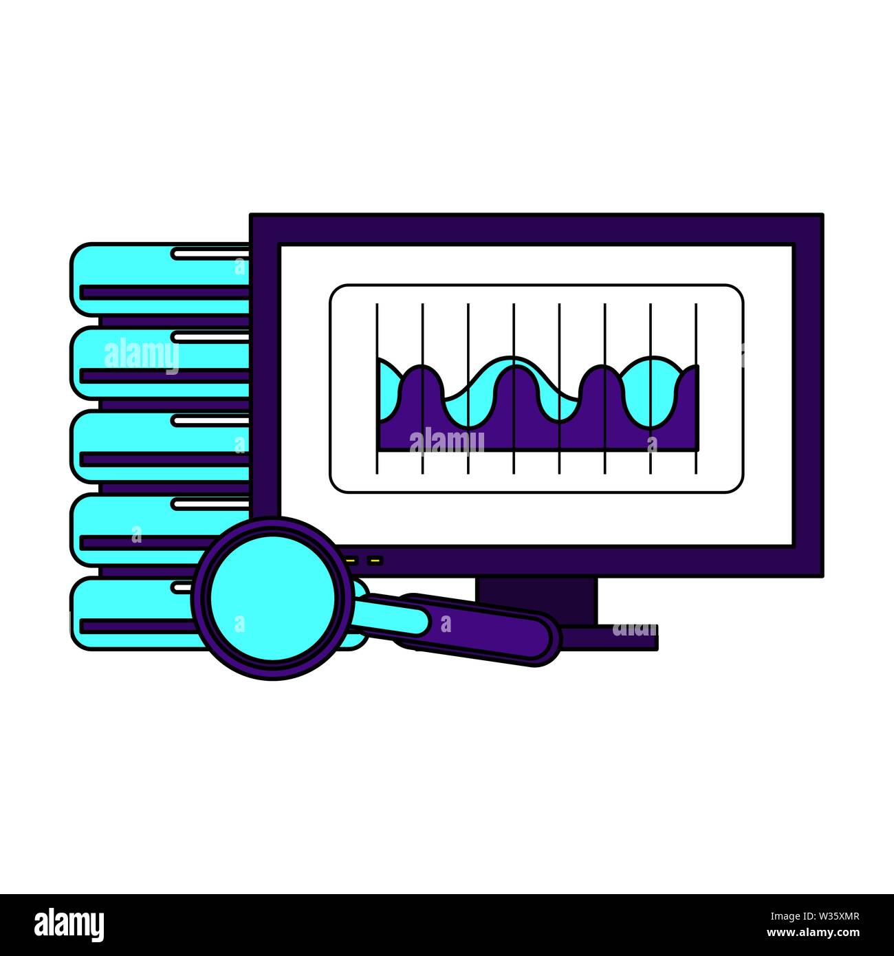 computer screen technology hardware cartoon Stock Vector Image & Art ...