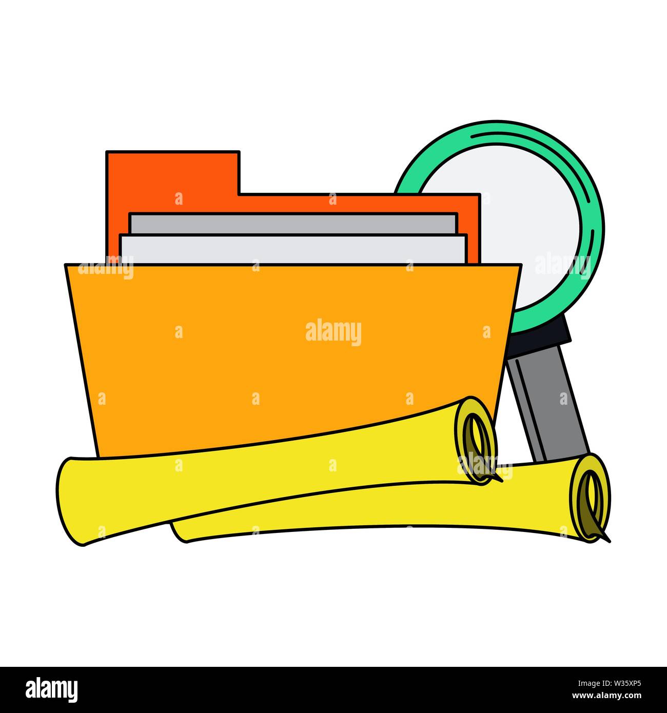 documents files system archives cartoon Stock Vector Image & Art - Alamy