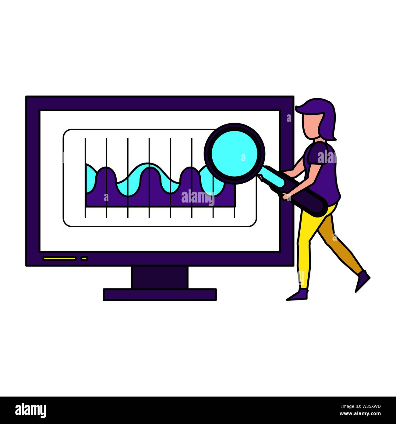 computer screen technology hardware cartoon Stock Vector Image & Art ...