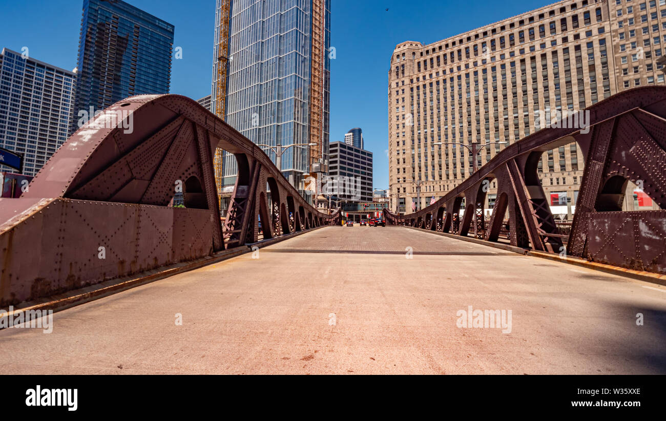 The Bridges over Chicago River - CHICAGO, USA - JUNE 11, 2019 Stock ...