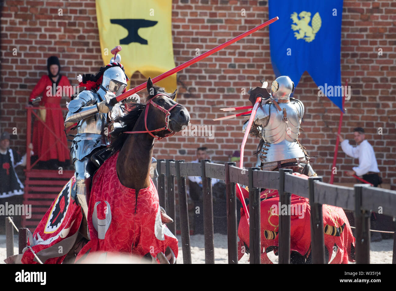 Order of the Crescent knight Steve Mallett in jousting during the ...